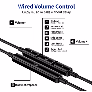 COOYA 3.5mm Headphones for Samsung A15 A03s A14 S10e Magnetic in-Ear Wired Earbuds with Mic for Moto G Stylus/Power/Play HiFi Stereo School Kids Earphones for iPad 9 8 Laptop Tablet PC Student Teens