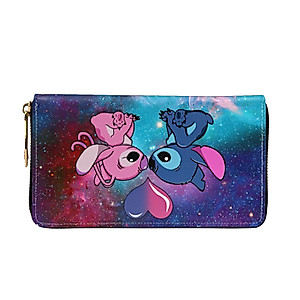 Anime Wallet for Girls Women Cartoon Faux Leather Long Purse Clutch Zipper Wallet Cute Travel Coin Card Holder