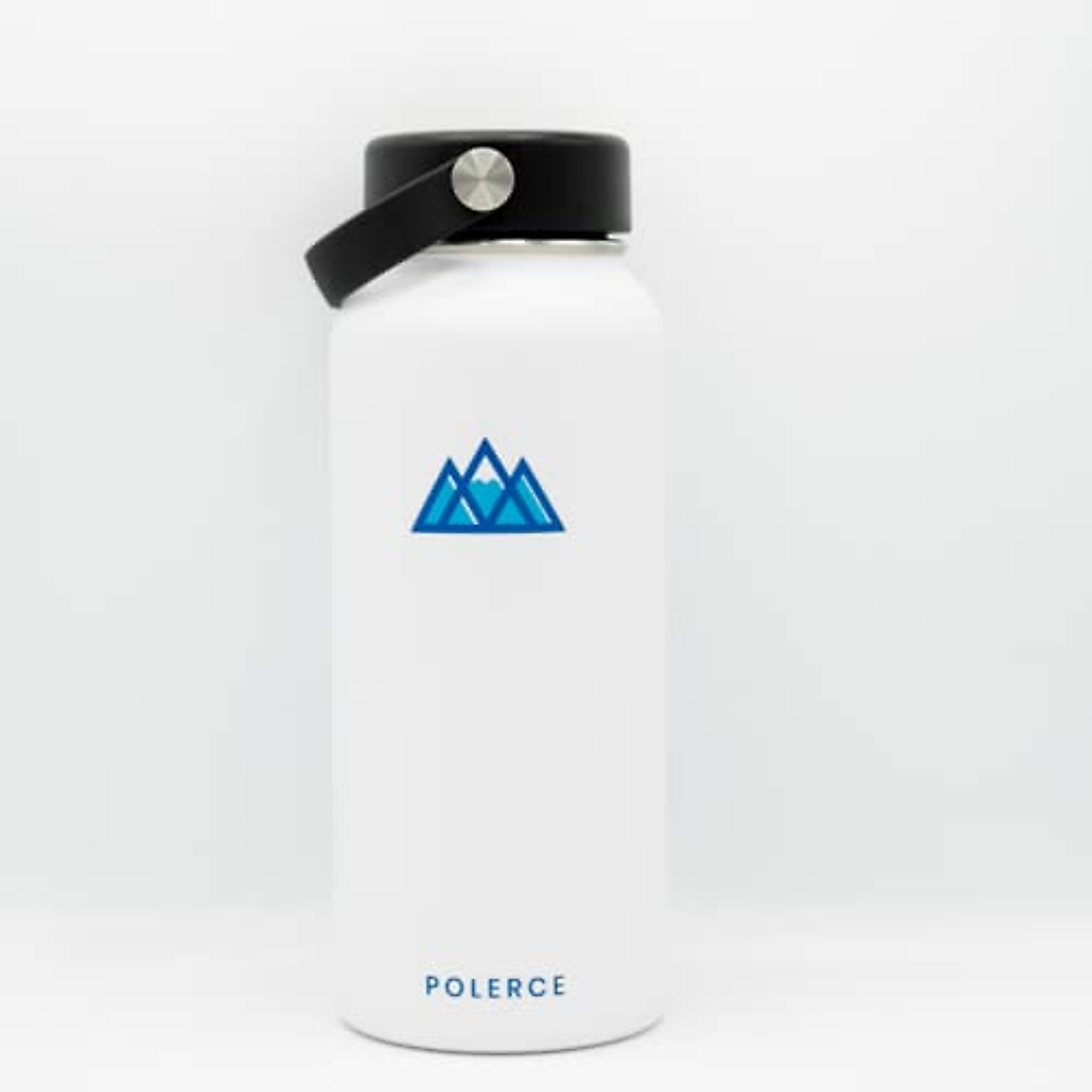 Vacuum Insulated Bottle with 3 Lids - Flex Straw Lid, Flex Lid, and Coffee Flip Lid - Stainless Steel Double Wall Thermally Insulated Flask - 5 Sizes - 5 Colors - by Polerce (32 Oz, White)