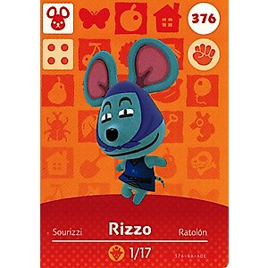 Nintendo Animal Crossing Happy Home Designer Amiibo Card Rizzo 376/400 USA Version