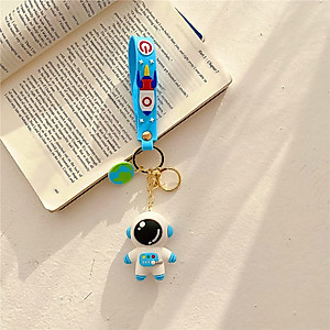 DIWANG LAN Apple AirTag Protective Case Anti-Lost Keychain Accessories Cute Fashion Protective CaseAirTag case Cartoon Anime Spaceman Skin (Blue Spaceman)