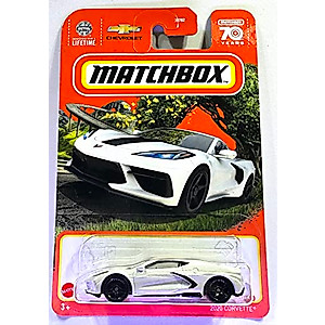 Matchbox - Corvette - 2020 - White - Matchbox 70 Years - 2023 - Mint/NrMint Ships Bubble Wrapped in a Sized Box