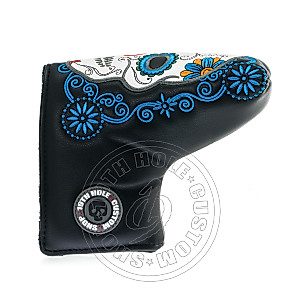 Dia de los Muertos Sugar Skull Golf Blade and Mid Mallet Putter Headcover, Black