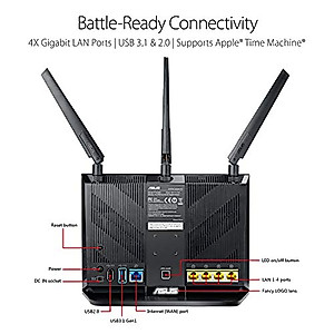 ASUS AC2900 WiFi Dual-band Gigabit Wireless Router with 1.8GHz Dual-core Processor and AiProtection Network Security (RT-AC86U) (Renewed)