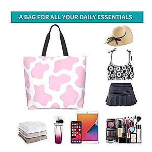 Gelxicu Cute Shoulder Tote Bags Cow Printed Casual Bag Cute Shoulder Handbags Shopping Handbag Grocery Bags