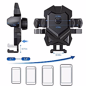 Manords Car Phone Mount Holder for Dashboard Windshield Compatible with All iPhone & Android Cell Phones, Black