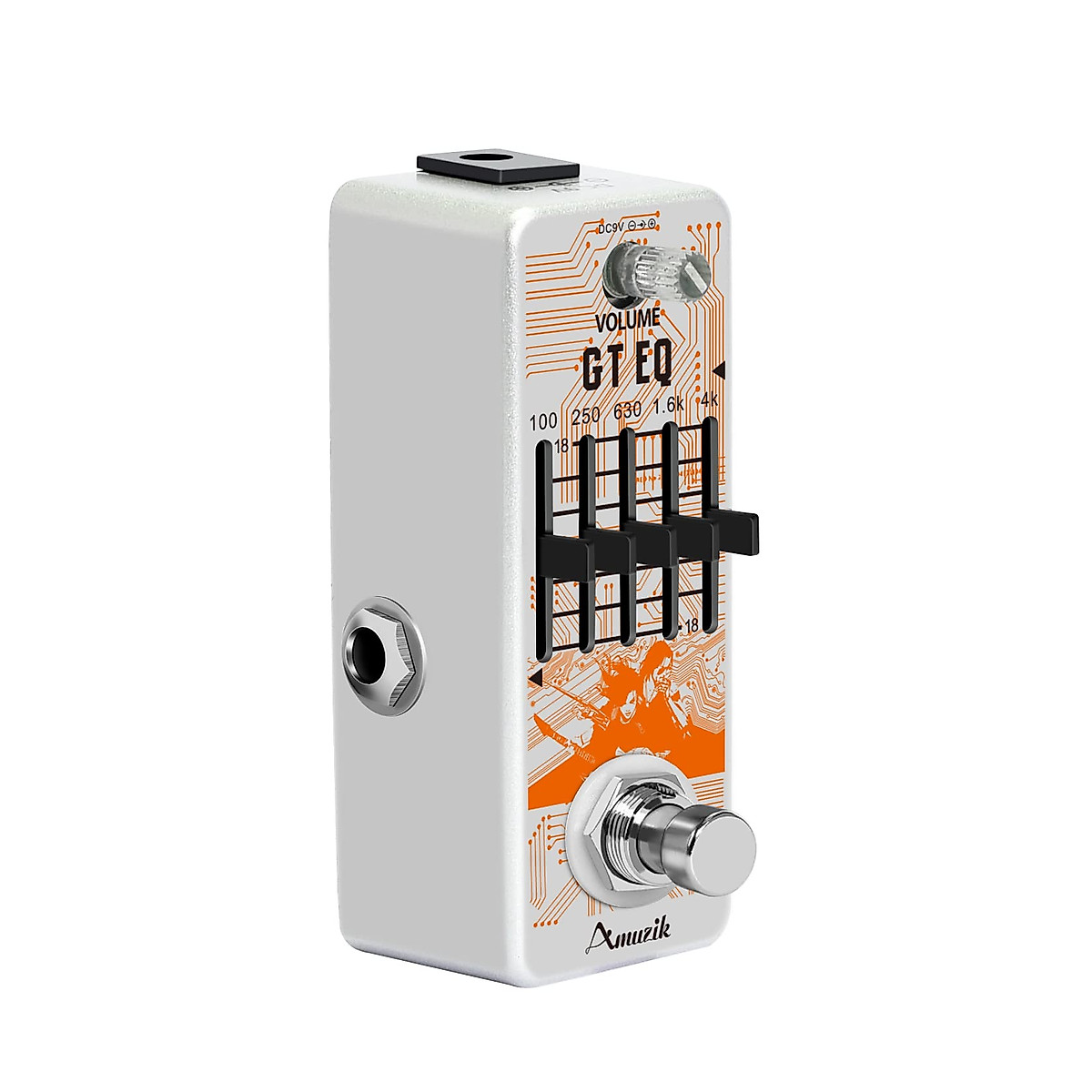 Amuzik EQ Pedal 5 Band Equalizer Effects Pedal Analog Graphic Equalization Guitar Effects Pedals ±18dB Range