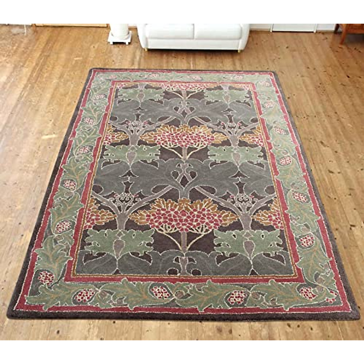 Decor Home Maya Green Ancient Design by Morris Traditional Oriental Antique Style Handmade Tufted 100% Wool Area Rugs & Carpet (8'x10')