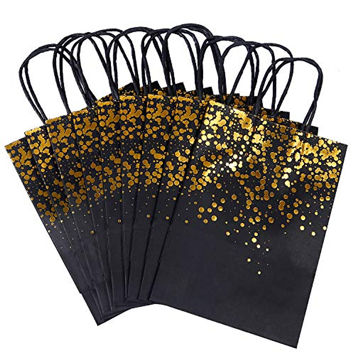 Cooraby 20 Pieces Paper Party Bags Dot Bronzing Kraft Paper Bag Hen Party Bags Bride Gift Bag with Handle for Party Favours