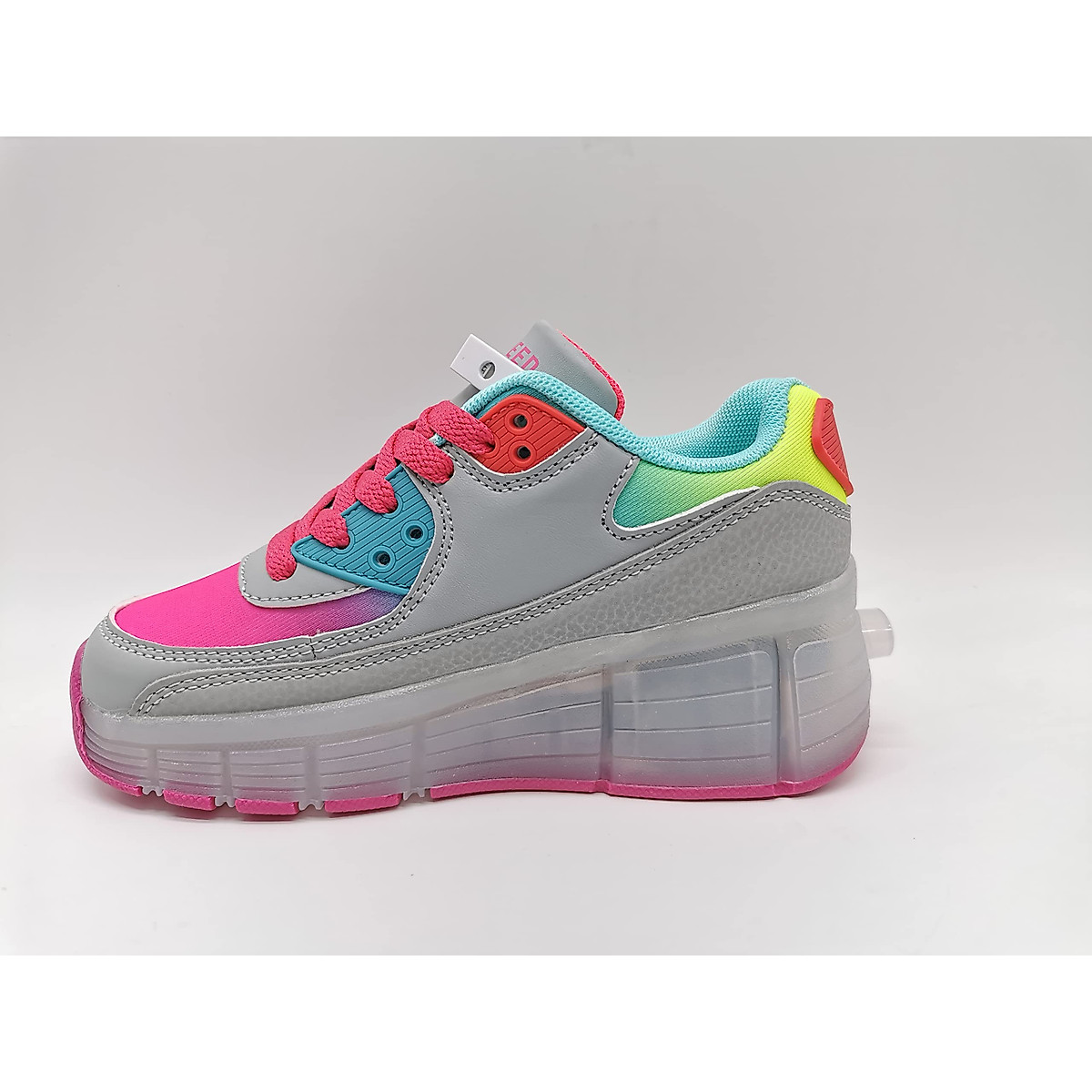 SDSPEED 7 Colors LED Rechargeable Kids Roller Skate Shoes with Single Wheel Shoes Sport Sneaker