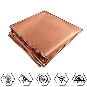 LOOGOOL Copper Fabric Blocking RFID/RF-Reduce EMF/EMI Protection Conductive Fabric Anti-Radiation Military Grade Shielding Fabric 78 inch x43 inch , Gold
