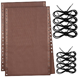 Queekay 2 Pcs Gravity Chair Replacement Fabric with 8 Bungee Cord Lounge Chair Cloth Mesh Patio Chair Repair Kit for Patio Recliner Outdoor Lawn Pool Beach Sling Chair(Brown, 63" x 21")