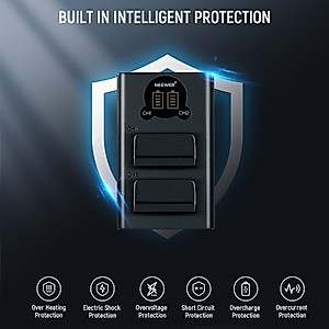 NEEWER EN-EL25 Replacement Battery and USB Charger Set, 2 Pack 1350mah Batteries and Dual Channel Type C USB Charger, Compatible with Nikon Z30 Z50 ZFC Camera 4241 EN-EL25 Battery MH-32 Charger