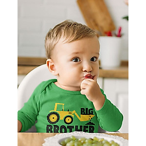 Tstars Little Brother Tractor Loving Boys Baby Long Sleeve Bodysuit 6M Green