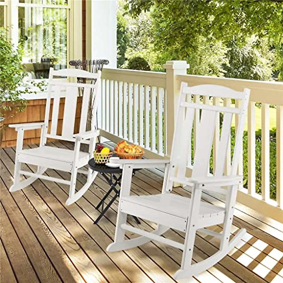 ZHYH 2 Piece Patio Rocker Rocker High Back