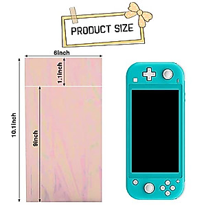 Qtop Cookie Bags 100 pcs Candy Bags Iridescent Holographic Clear Plastic Bags 6x9-1.57 mils Thick 100 pcs Self Sealing OPP Cello Bags for Bakery Cookies Goodies Favor Decorative Wrappers for Birthday Party Favors, Valentines, Easter, Weddings ,Halloween，