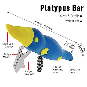 REDIVA Wine Bottle Opener, Unique Platypus Opener for Waiters, Bartenders and Homes (Blue)