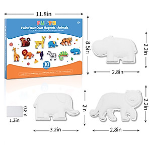 Funto Paint Your Own Unicorn and Animal, 16 Figurines Arts and Crafts Set for Kids, Ceramics to Paint, STEAM Projects Creative Activity DIY Toys Gift for Boys & Girls Age 3+, with Paint & Brushes