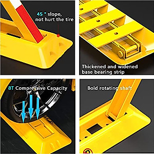 SKIHOT Car Park Driveway Guard Saverremovable Parking Locks Folding Parking Barrier Steel Car Parking Space Lock with Key,Waterproof,Easy Installation,60cm