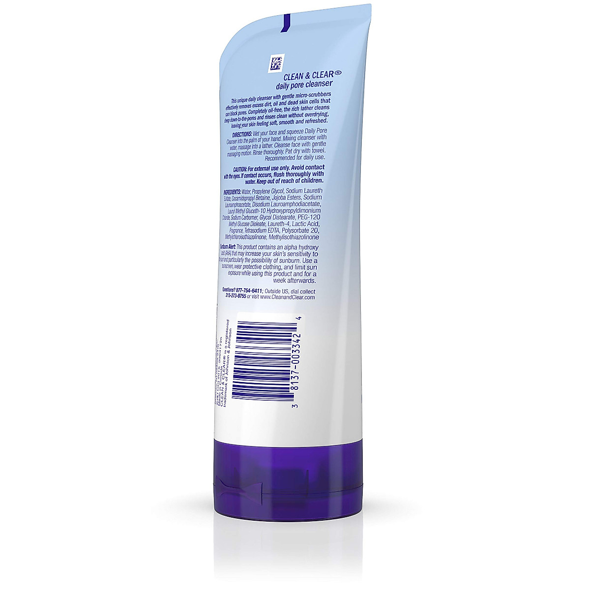 Clean & Clear Daily Pore Face Cleanser, Oil-Free Acne Face Wash for Normal, Oily & Combination Skin, 5.5 oz