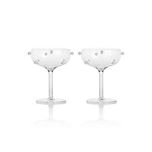 Maison Balzac Women's 2 Pomponette Coupes, Clear/Multi, One Size