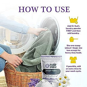 New Dr Suds Natural Laundry Detergent Powder 100+ Loads Lavender Chamomile Made with Natural Earth Minerals