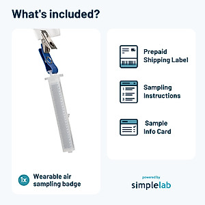 Formaldehyde Air Exposure Test by SimpleLab | Indoor Air Quality Test for Home, Testing Formaldehyde | Laboratory Test Kit | at Home Air Test | Test HVAC Systems and Monitor Your Indoor Air Quality