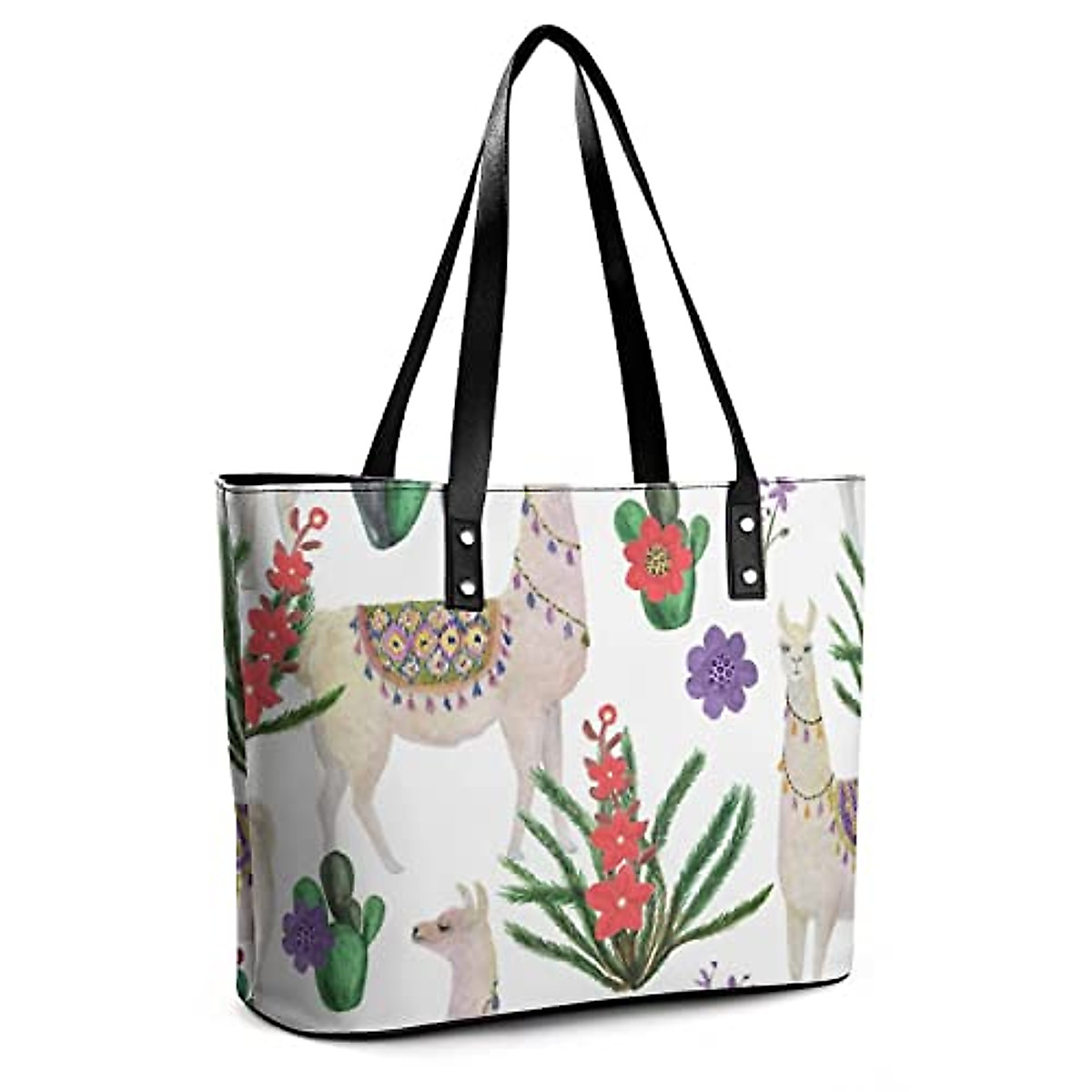 Womens Handbag Cacti And Alpaca Leather Tote Bag Top Handle Satchel Bags For Lady