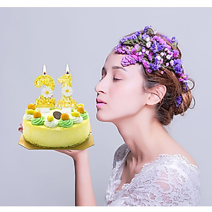 Birthday Candle 1, Yellow Flower Number 1 Candle for Cake Theme Party Supplies