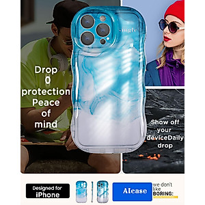 AICase iPhone 14 Pro Max Case Curly Wave Frame Cute Design with Full Camera Lens Protection,Aesthetic Kawaii Slim TPU Bumper Luxury Plated Shockproof Protective Transparent for Women Girls Men_6