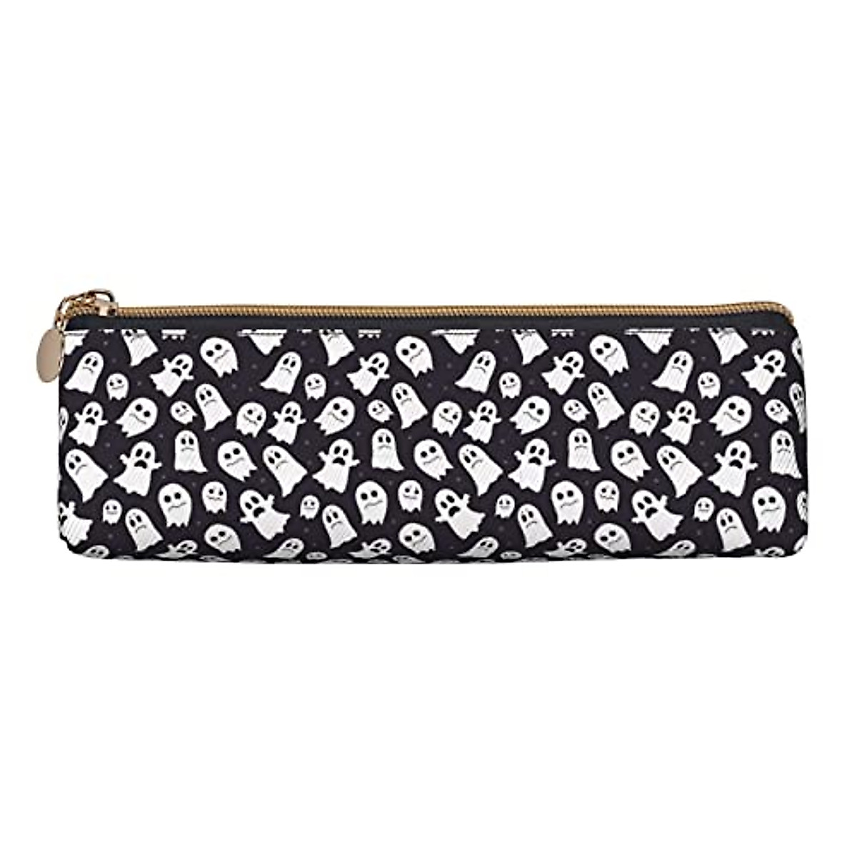 Halloween Ghost Pencil Case Women Pen Pouch Simple Carrying Box for Adult With Smooth Zipper Durable Lightweight for Office Organizer Storage Bag