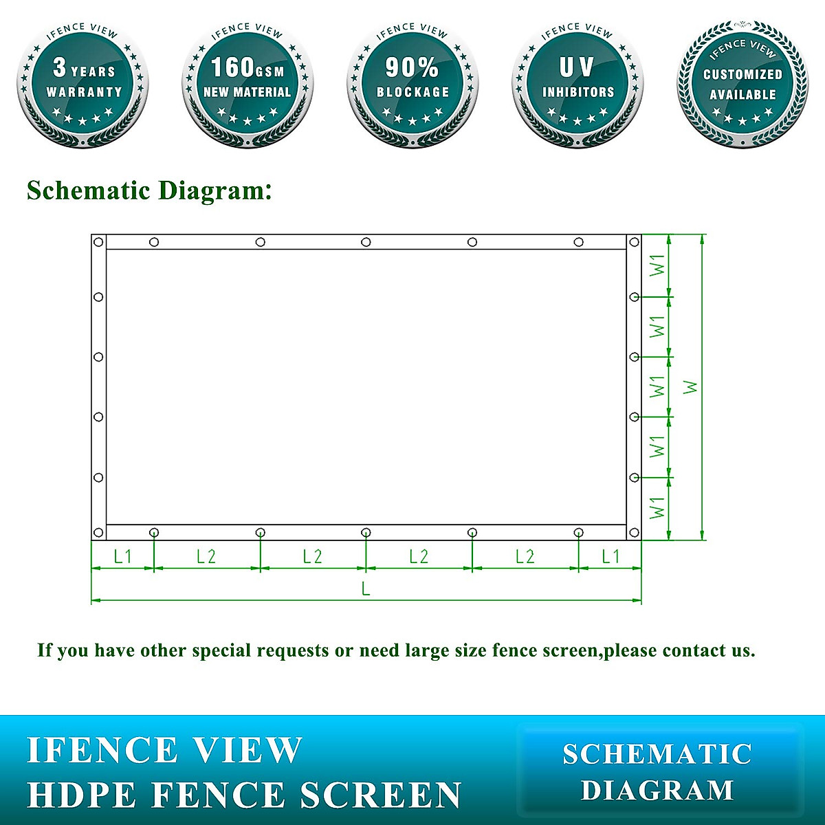 Ifenceview 4'x5' to 4'x50' Beige Shade Cloth/Fence Privacy Screen Fabric Mesh Net for Construction Site, Yard, Driveway, Garden, Railing, Canopy, Awning 160 GSM UV Protection (4'x8')