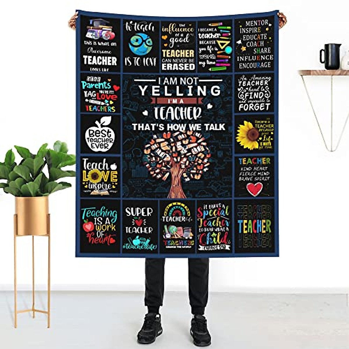 Teacher Gifts Blankets, Teacher Gifts for Women Men, Best Teacher Appreciation Gifts, Teacher Retirement Gifts, Teachers Day Back to School Blanket 60"X 50"