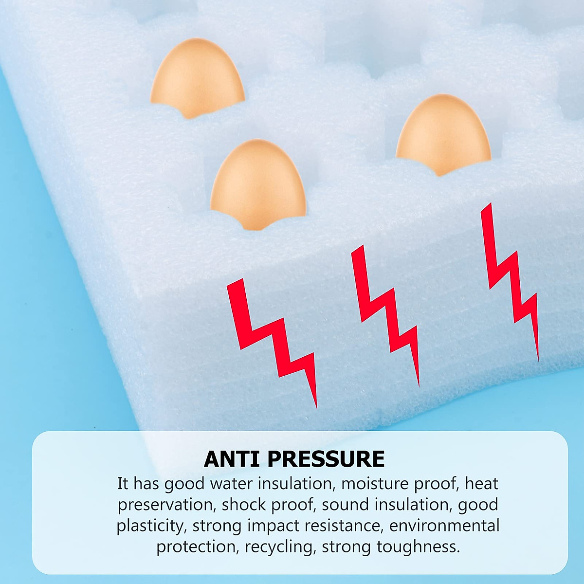 Garneck 2pcs pearl cotton egg tray egg flat cartons foam egg cartons egg protection case refrigerator containers Drop Resistant Egg Holder shockproof epe pearl cotton safety frame white