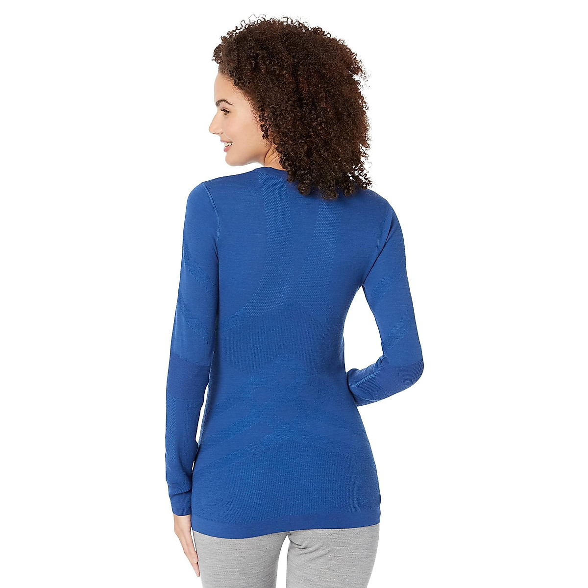 Smartwool Women's Intraknit Thermal Merino Wool Base Layer Crew (Slim Fit), Blueberry Hill, Medium