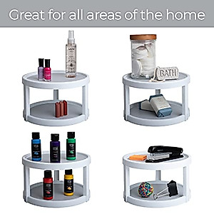 Smart Design 2-Pack Lazy Susan Turntable - 2-Tier - 10 Inch - Non-Slip Lining & Feet - BPA Free - Cupboard, Fridge, Spice, Cabinet, Countertop, Pantry, Storage, Kitchen Organizer