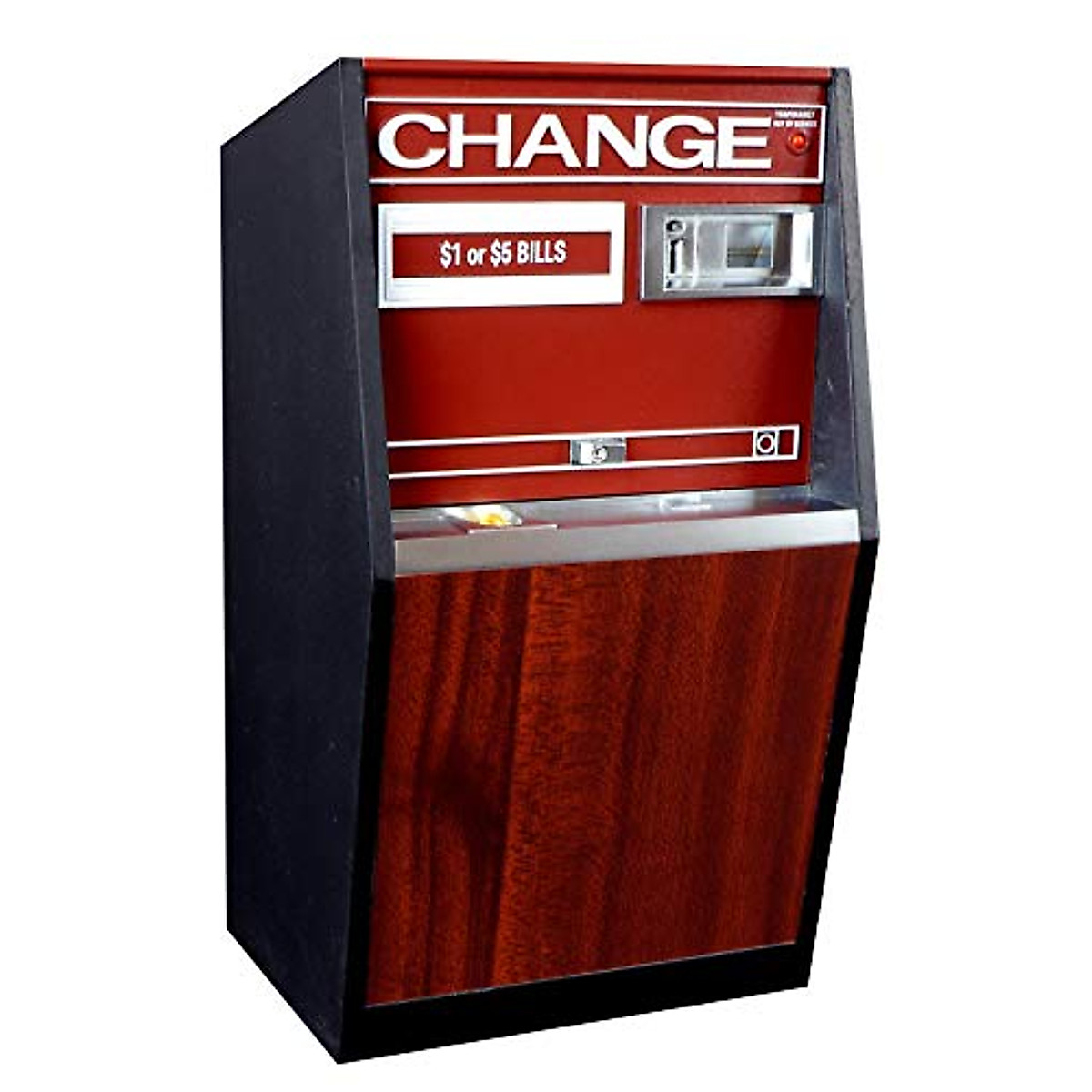 New Wave Toys RepliTronics Arcade Change Machine USB Charging Station, Retro Desktop Office Hub for Multiple Devices, Classic Wood Panel