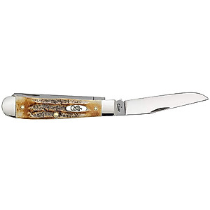 Case WR XX Pocket Knife Burnt 6.5 Bonestag Trapper Item #3573 - (6.5254 SS) - Length Closed: 4 1/8 Inches