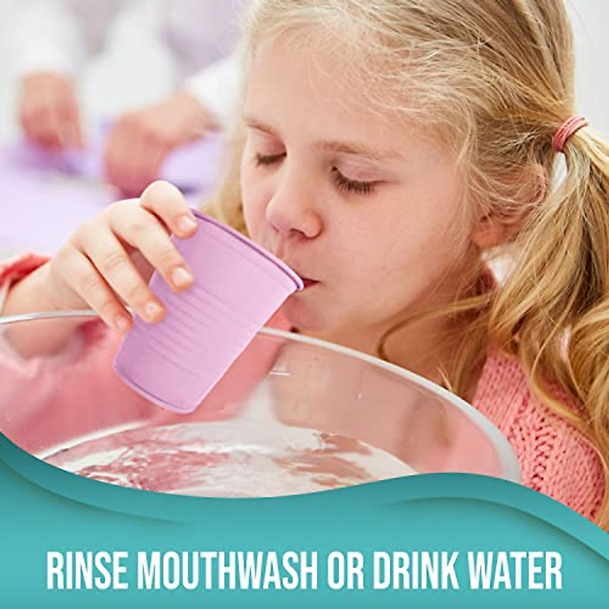 Pruvade Disposable Cups | 50 Pack | 5 oz Plastic Cups, Small Bathroom Cups Perfect as Medicine, Water, Rinsing, Mouthwash Cups, Party Cups, Dental Cups, Multicolor Cups for Kids | Pink Cups