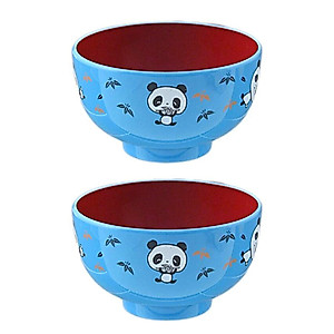 Needzo Small Blue Panda Appetizer Bowl Set, Japanese Dishes for Rice, Ramen, Soup, 3.75 x 2.75 Inches, Set of 2