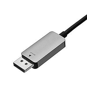 Amazon Basics DisplayPort to USB-C Cable, 4Kx2K@60Hz, Aluminum Housing, 6 Feet, Black