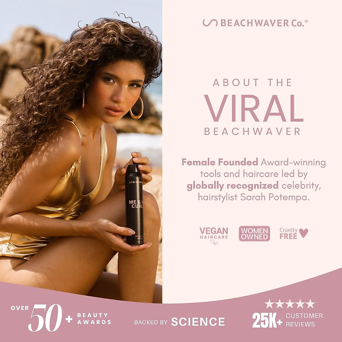 Beachwaver Braid Balm Pre-Braid Prep - Frizz-Taming Hair Primer Foam to Strengthen and Reduce Flyaways with HiX Vegan Bond Multiplers - Create Heatless Curls with Braids - For All Hair Types (4 Fl Oz)