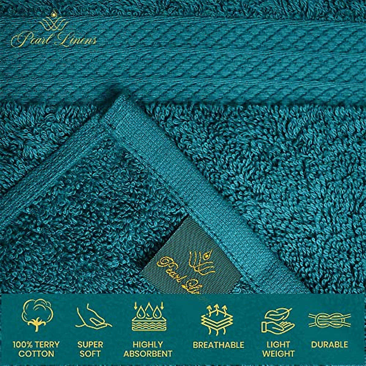 Pearl Linens Cotton Bath Sheet Pack of 2, Oversize Bath Towels Two Pack, Quick Dry, Absorbant, Super Soft Bath Sheet for Hotel, Spa | Teal Bath Sheet, Bath Towel 35 X 70 inches
