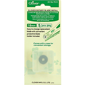 Clover Rotary Blade Refill 5/Pkg, 18mm x5, Multicolor