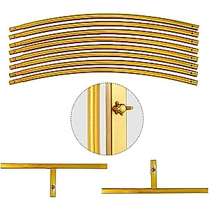 Round Wedding Arch with Bases, Metal Garden Arch, Heavy Duty Backdrop Stand Frame, Garden Decoration Rose Trellis Pergola, Great for Wedding Party Decoration,Gold,1m