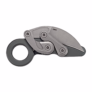 CRKT Provoke Compact: Kinematic EDC Folding Pocket Knife, Morphing Karambit, D2 Plain Edge Blade, Aluminum, Pocket Clip, 4045