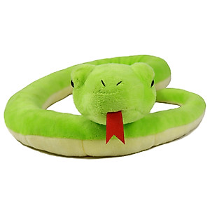 Ice King Bear Lifelike Green Snake Stuffed Animal - Plush Toy (Coiling)