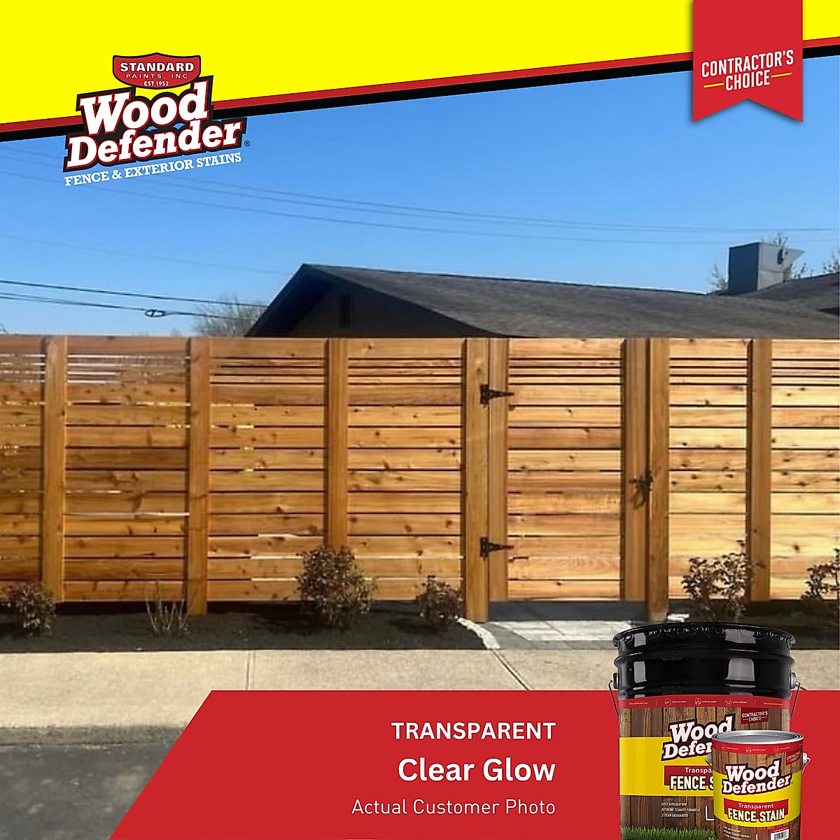 Wood Defender Transparent Fence Stain Clear Glow 5-Gallon