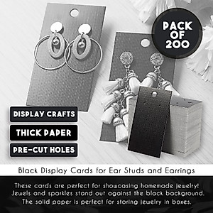 Earring Holder Cards Display Stand for Jewelry Ear Studs Selling 3x2", 200 Pack.