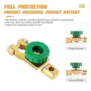 Top Post Battery Quick Disconnect Switch, Power Master Shut Off Cut Off Switch, Battery Isolator Switch for 12V or 24V Boat, Car, Truck, RV, Camper, Tractor, Marine, Vehicles (1)